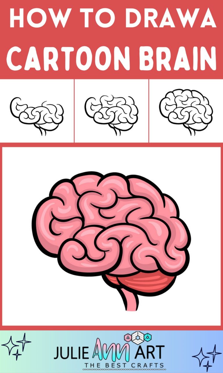 12 Easy Brain Drawings With Step by Step Guides - The Julie Art