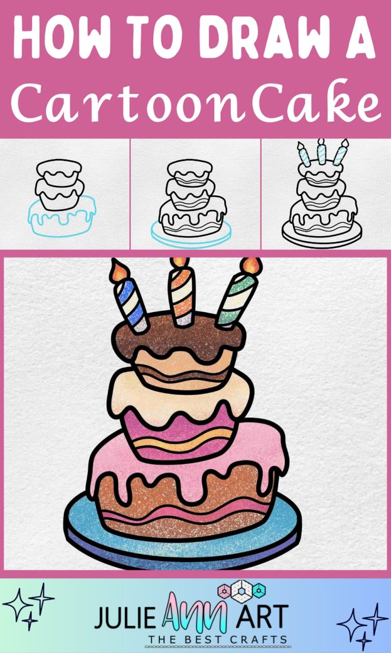 17 Easy Cake Drawings With Step by Step Guide - The Julie Art