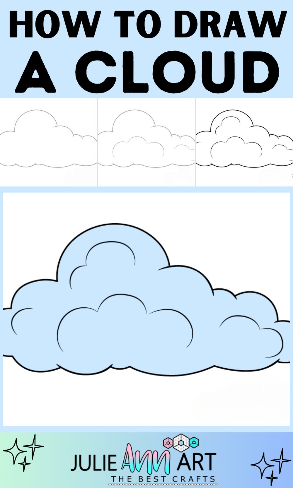 27 Cloud Drawing Ideas In Any Shape - Cute Cloud Drawings - The Julie Art