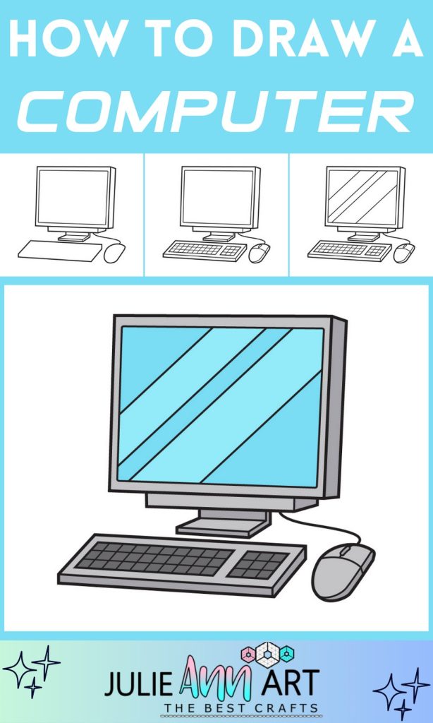 14 Easy Computer Drawing Ideas - How To Draw Computer - The Julie Art