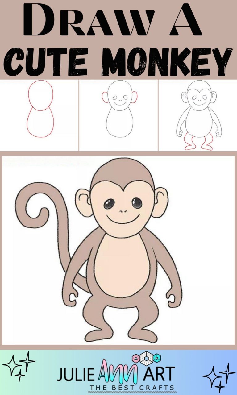 29 Easy Monkey Drawing Ideas - How To Draw Monkey - The Julie Art