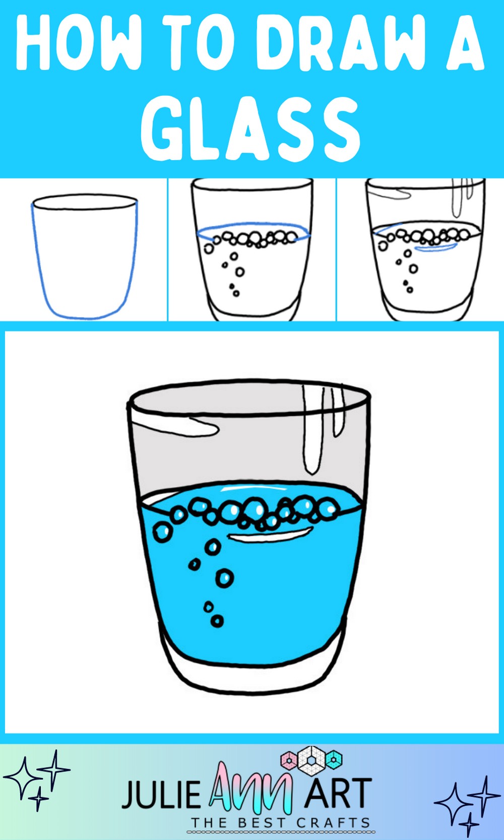 13 Easy Glass Drawing Ideas - How To Draw Glass - The Julie Art