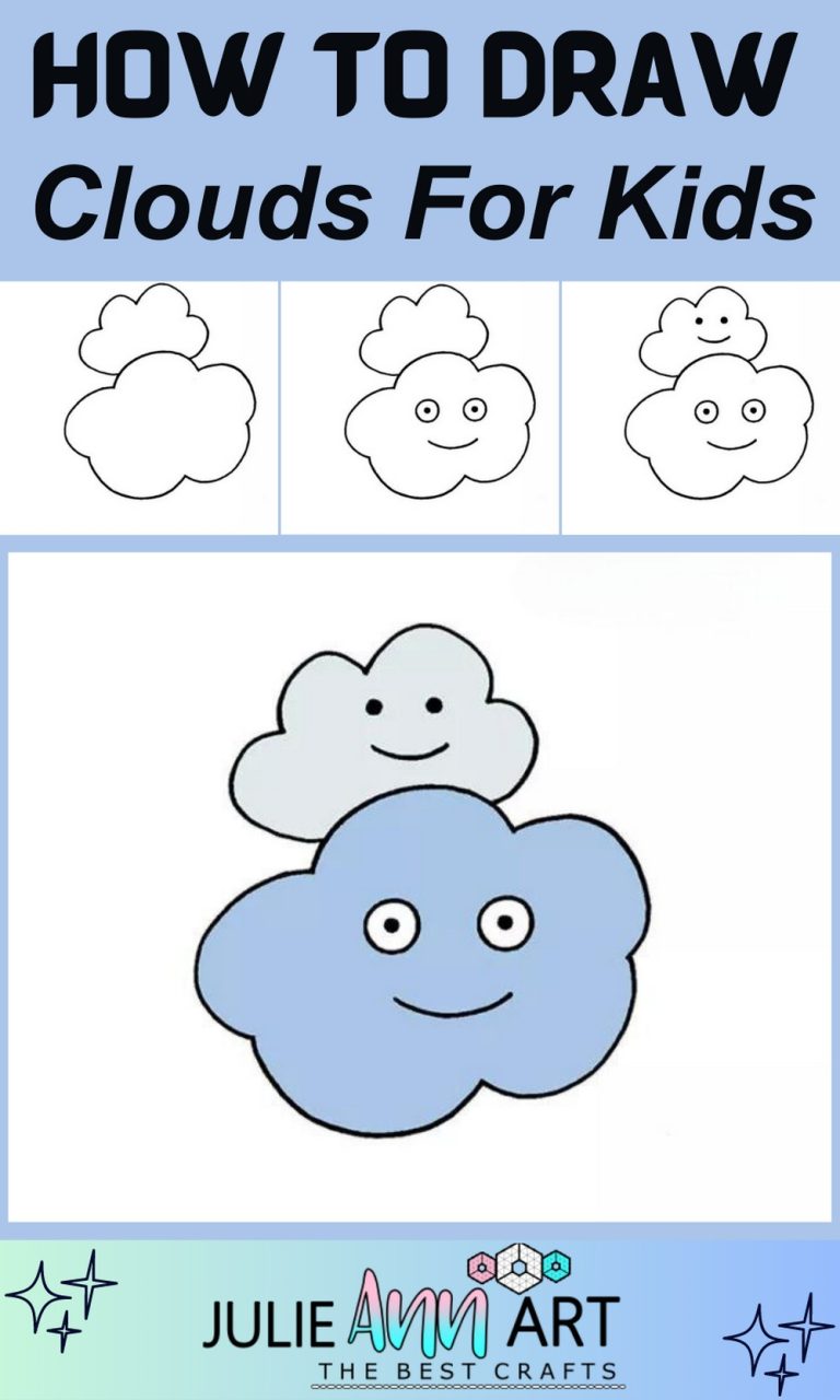 27 Cloud Drawing Ideas In Any Shape - Cute Cloud Drawings - The Julie Art
