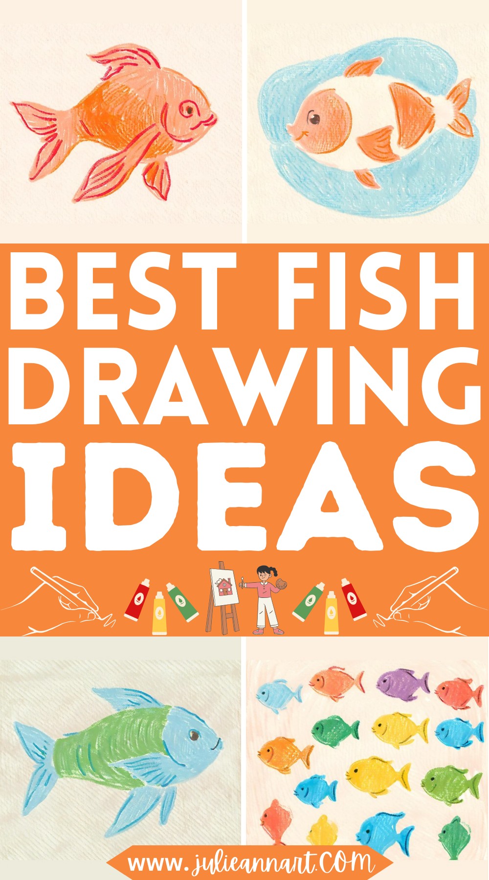 10 Fish Drawing Ideas For Kids To Draw - The Julie Art