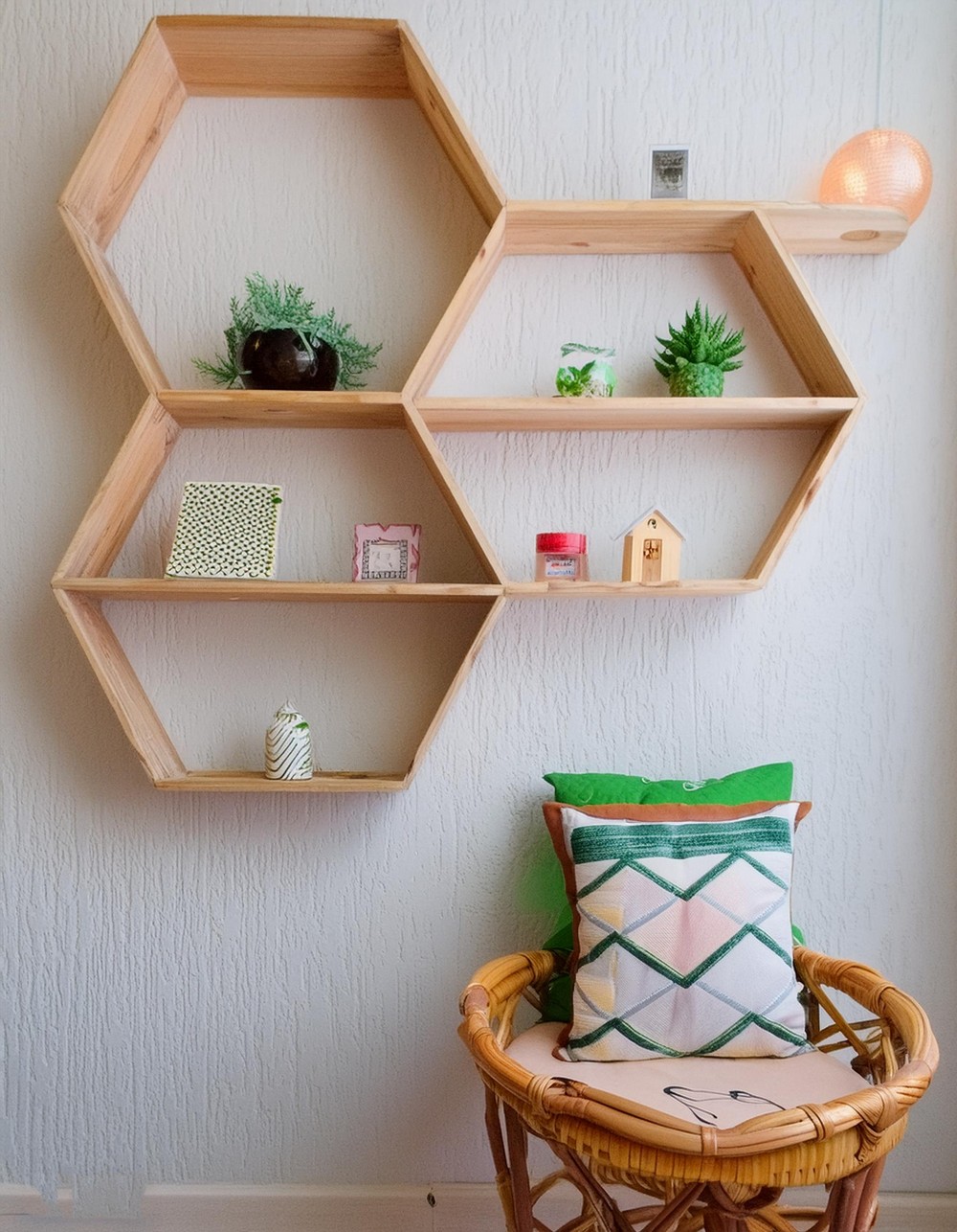 Easy DIY Honeycomb Shelves Project For Wall Decor - The Julie Art