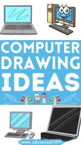 14 Easy Computer Drawing Ideas - How To Draw Computer - The Julie Art
