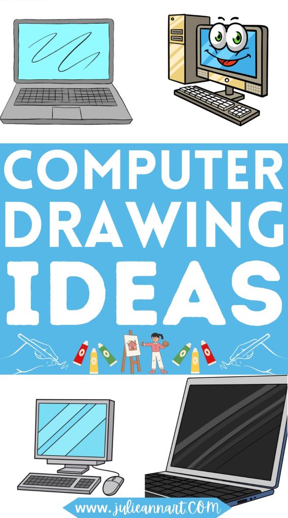 14 Easy Computer Drawing Ideas - How To Draw Computer - The Julie Art