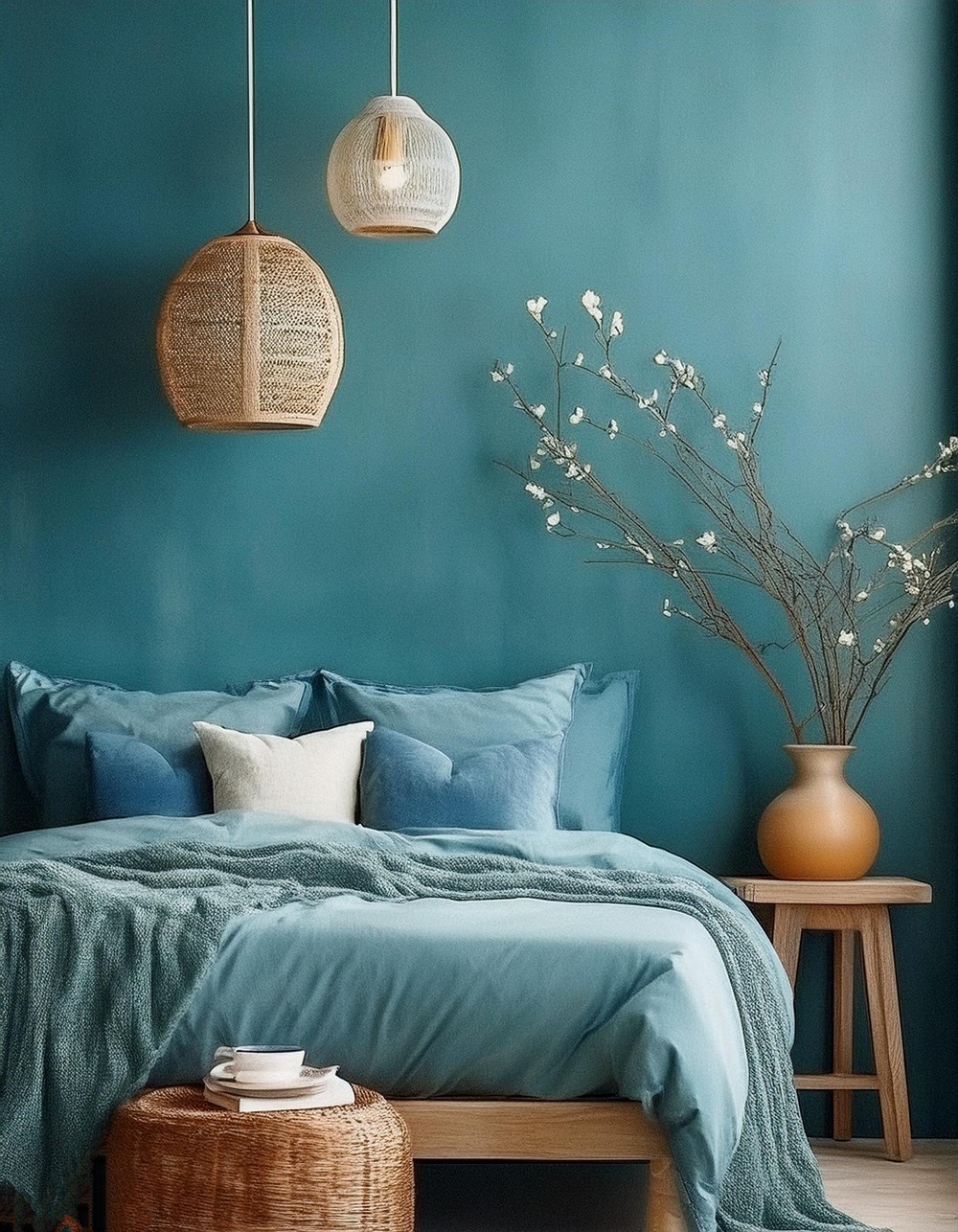 11 Extremely Adorable & Unique Dark Teal Bedroom Ideas - The Julie Art