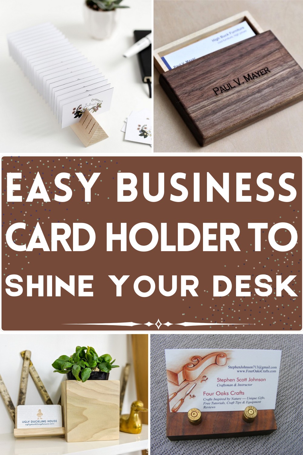 13 Easy DIY Business Card Holder To Shine Your Desk - The Julie Art