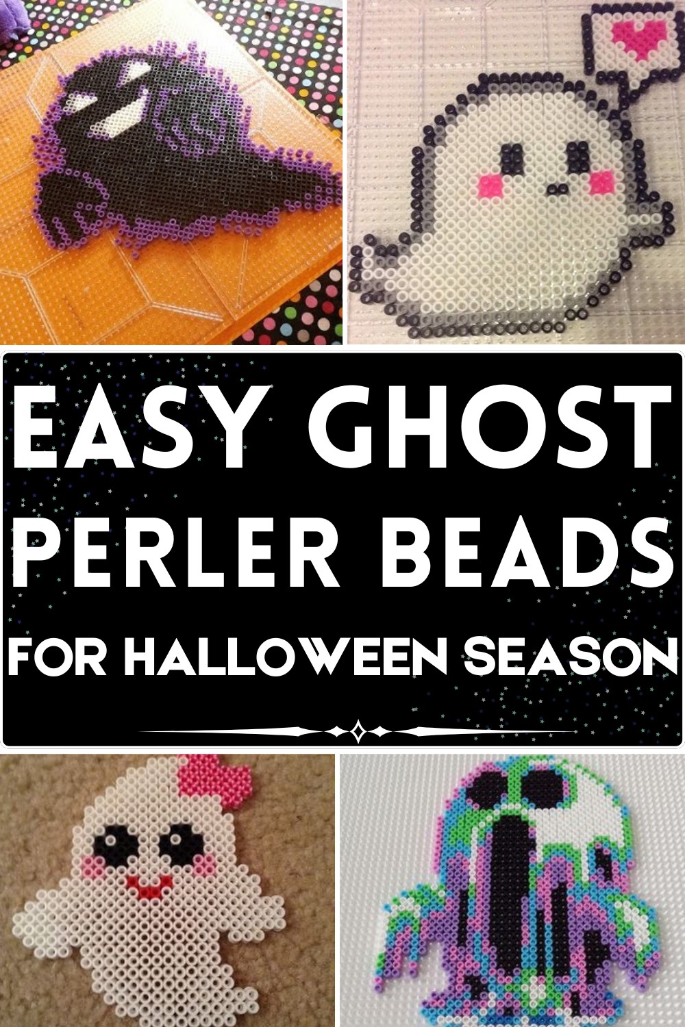 17 Easy Ghost Perler Beads Patterns For Halloween Season - The Julie Art